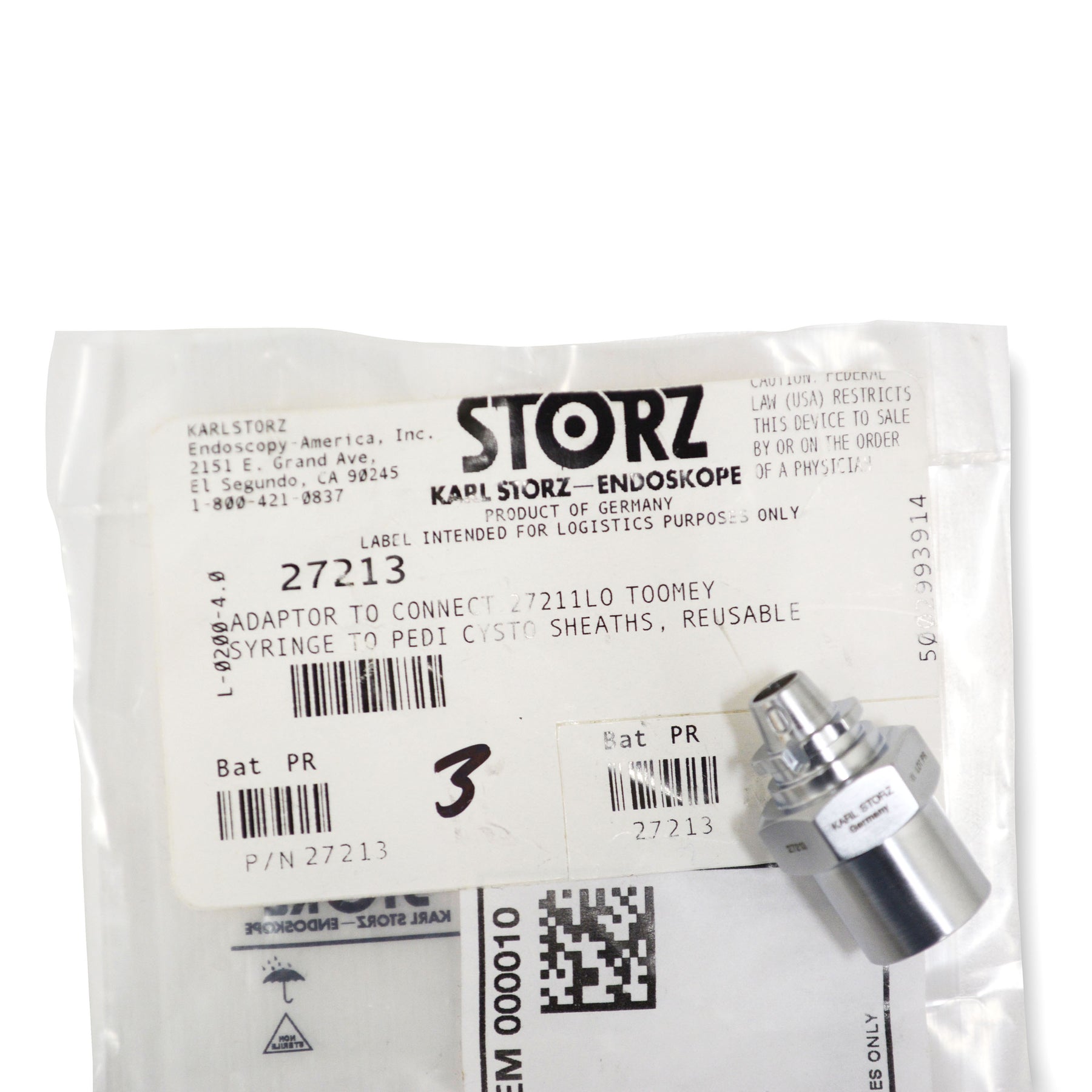 Storz Toomey Syringe Adaptor | 27213 – Endoscopy Superstore