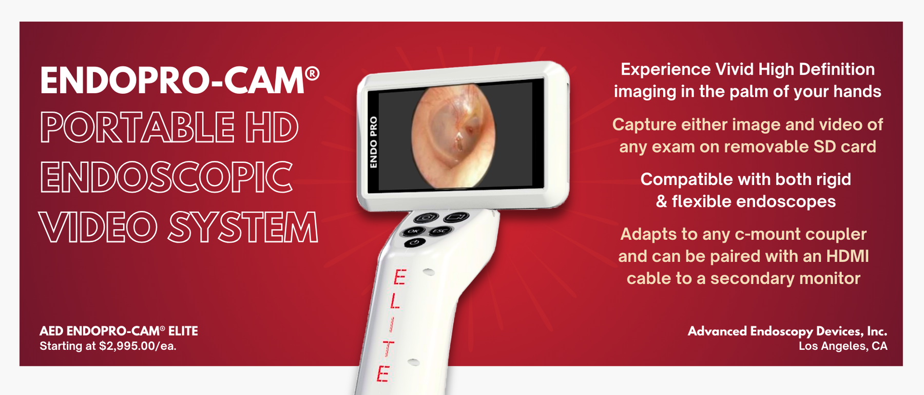 AED ENDOPRO-CAM® ELITE Portable HD Endoscopic Video System | EP2000 ...