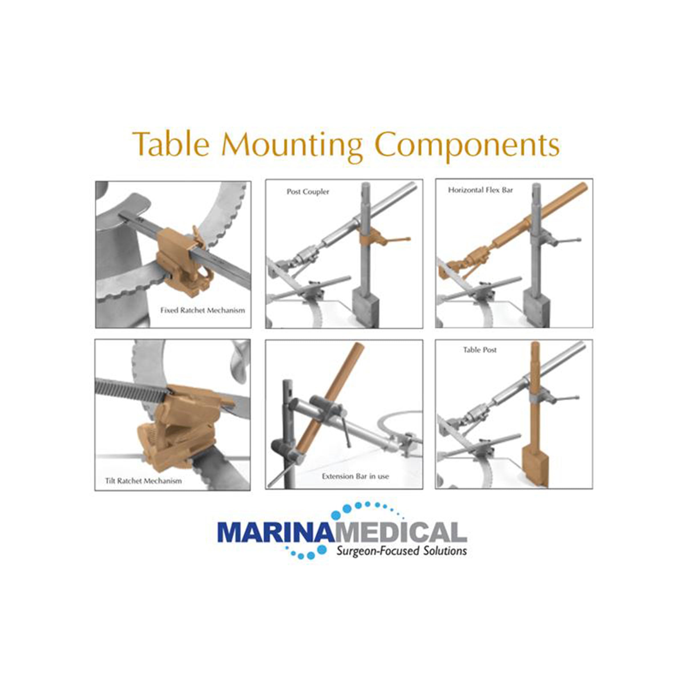 Marina Medical Multiple Retractor Table Mounting Components, Multi-Tra ...