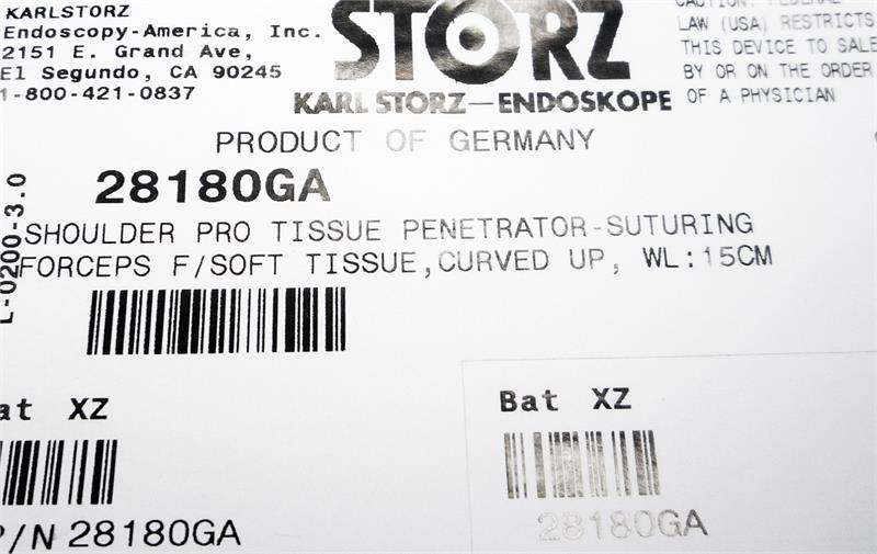 Storz 28180GA Snapper Shoulder Pro Tissue Penetrator-Suturing Forcep ...