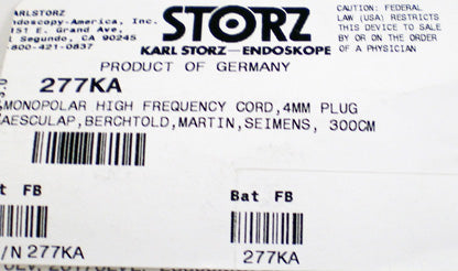 Storz Monopolar Cable | 277KA – Endoscopy Superstore