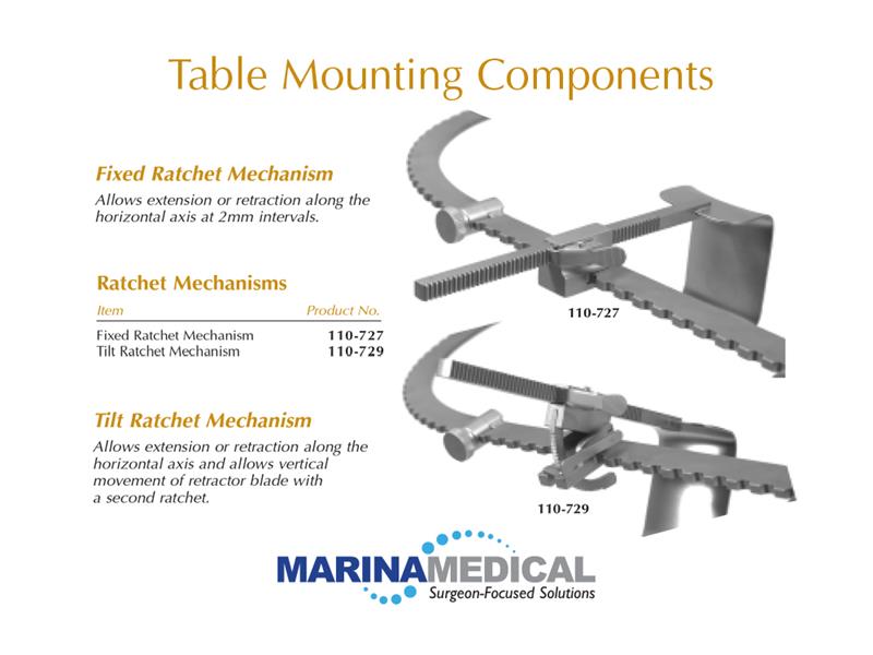 Marina Medical Multiple Retractor Table Mounting Components, Multi-Tra ...