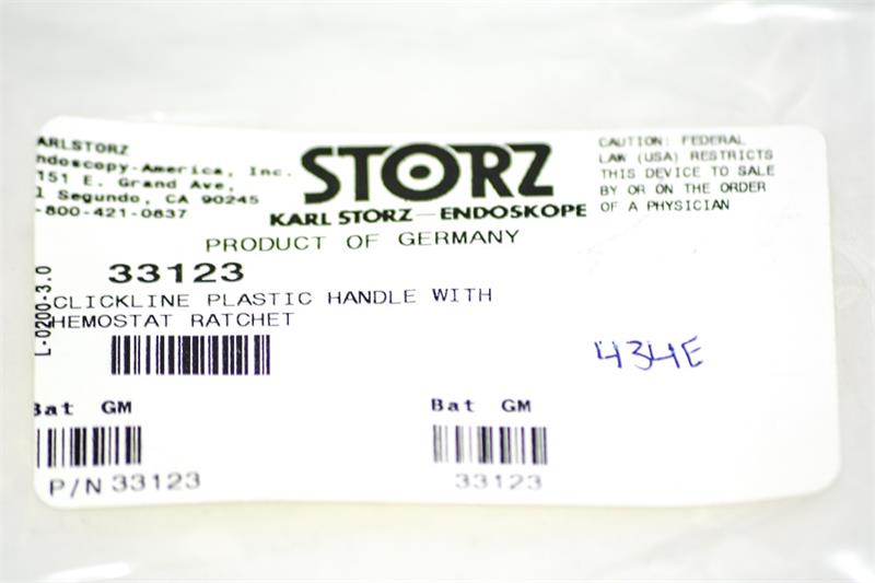 Storz Clickline Plastic Handle w/ Hemostat Ratchet | 33123 – Endoscopy ...