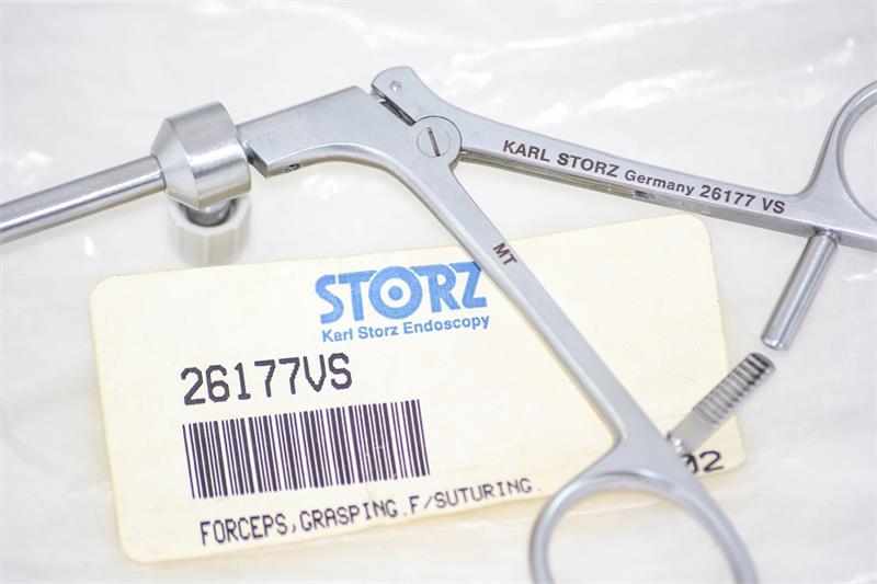 Storz Straight Suture/Grasping Forceps w/ Ratchet Handle | 26177VS ...
