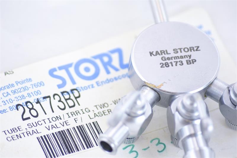 Storz Suction/Irrigation Tube w/ Two Way Central Valve for Laser Fiber ...
