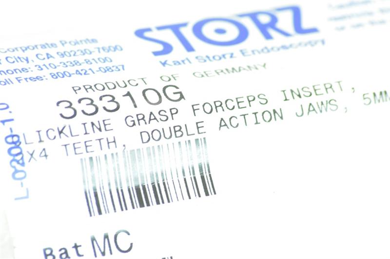 Storz Grasping Forcep w/ 2x4 Teeth Insert, D/A 5mm x 36cm | 33310G ...