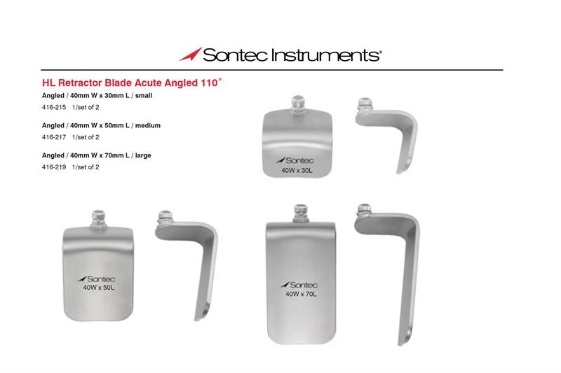 Sontec Instruments HL Retractor Blade Acute Angled 110º, 40mm x 30mm/5 ...
