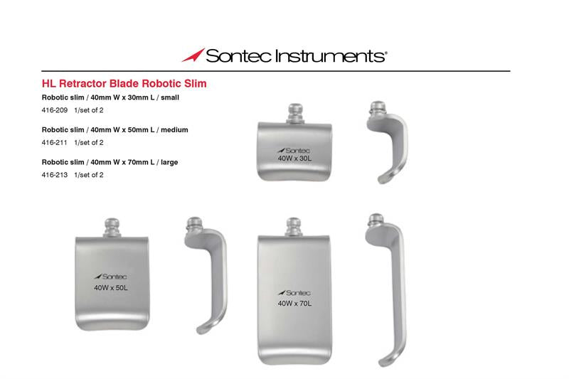 Sontec Instruments HL Retractor Blade Robotic Slim, 40mm x 30mm/50mm/7 ...