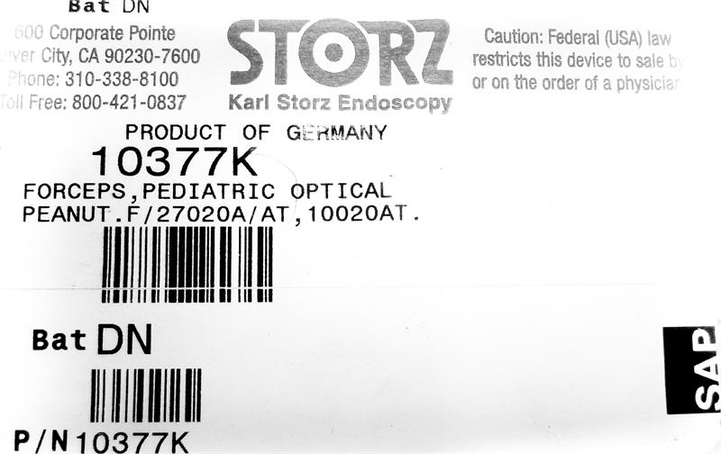 Storz Optical Pediatric Peanut Forceps | 10377K – Endoscopy Superstore