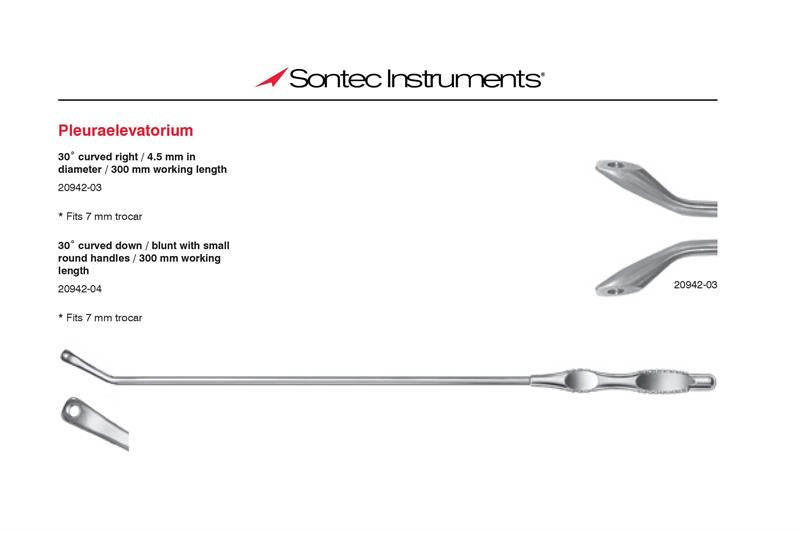 Sontec Instruments Pleuraelevatorium, 30º Curved Right, 4.5mm x 30cm ...
