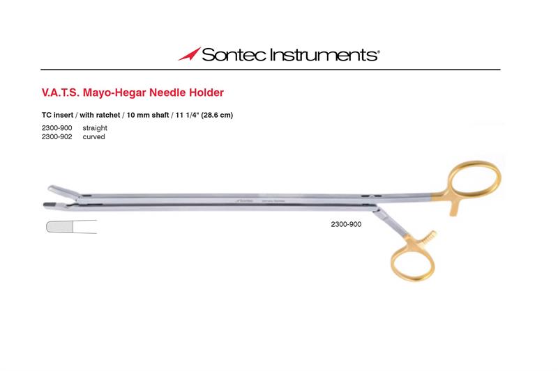 Sontec Instruments VATS Mayo-Hegar Needle Holder, Curved, With Ratchet ...
